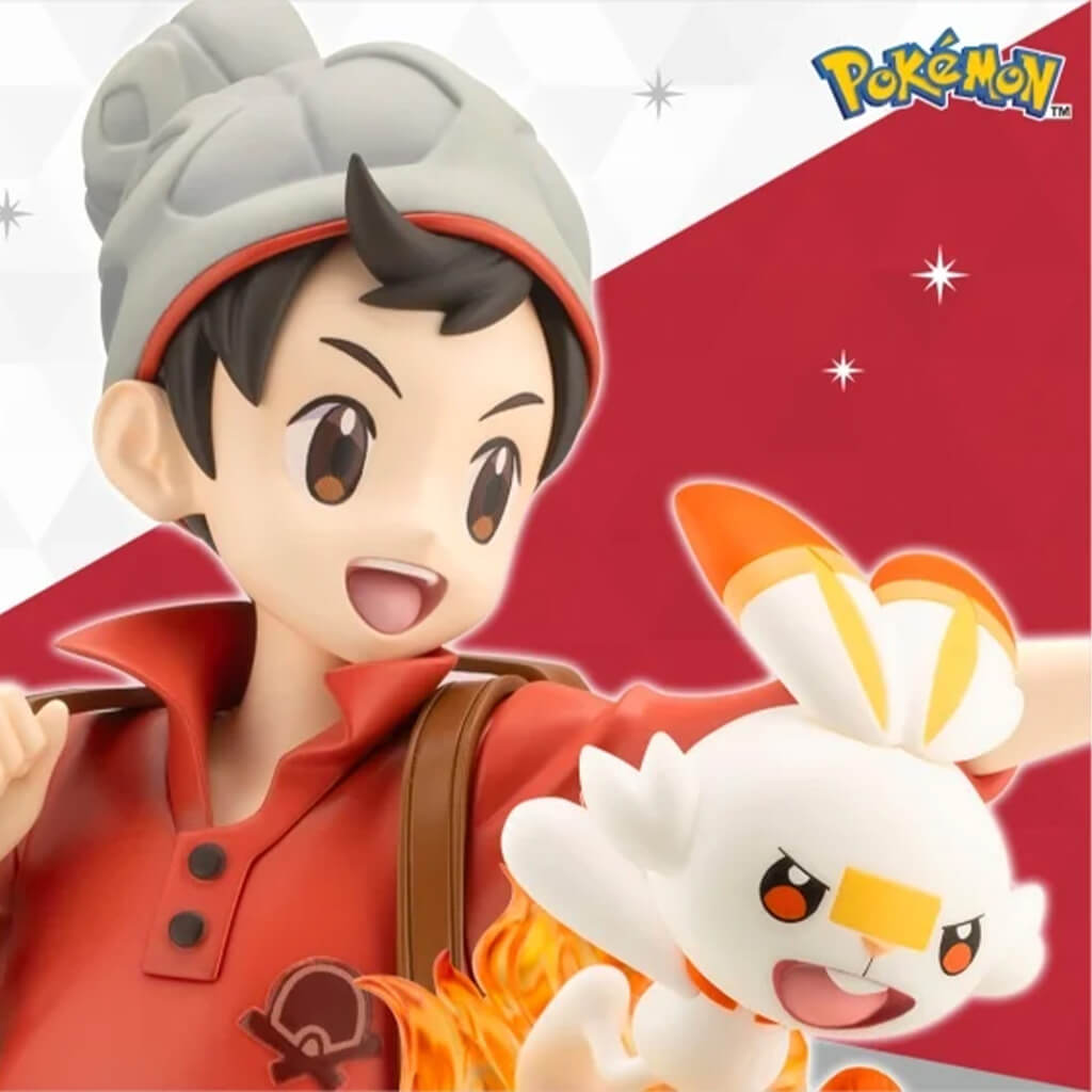 Figurine ARTFXJ Victor 21 cm, Scorbunny 5,7 cm, 1/8ème – Pokémon | Japandco